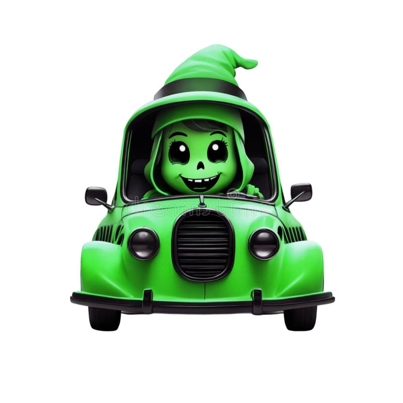 Graphic of a Ghost Driving an Old Vintage Car Stock Photo ...