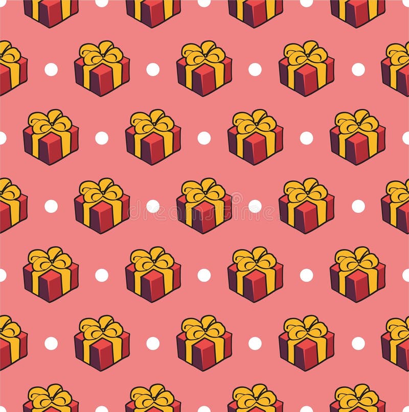 Graphic Gift Box with Circle Pattern 7 Stock Vector - Illustration of ...