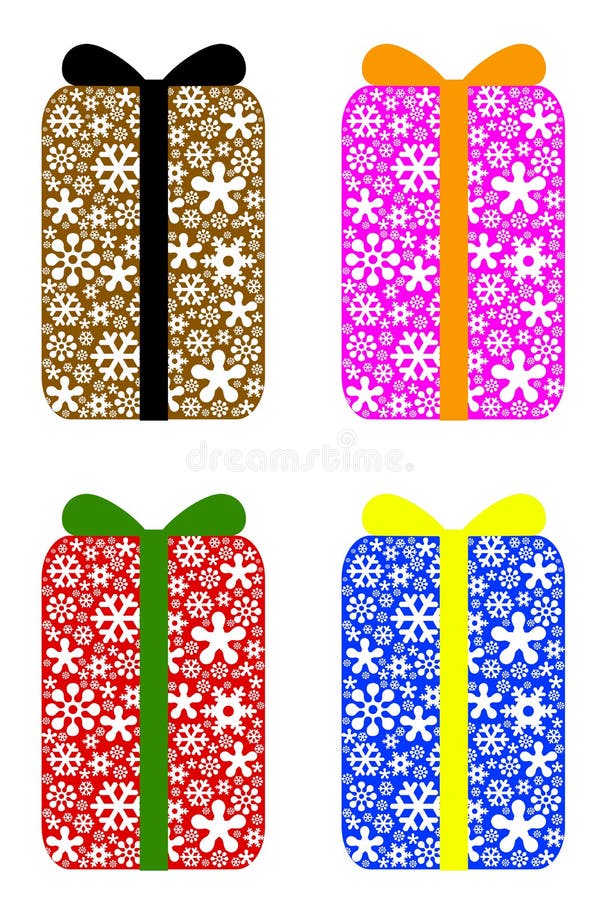 Graphic Gift Box Isolated on White Stock Illustration - Illustration of ...