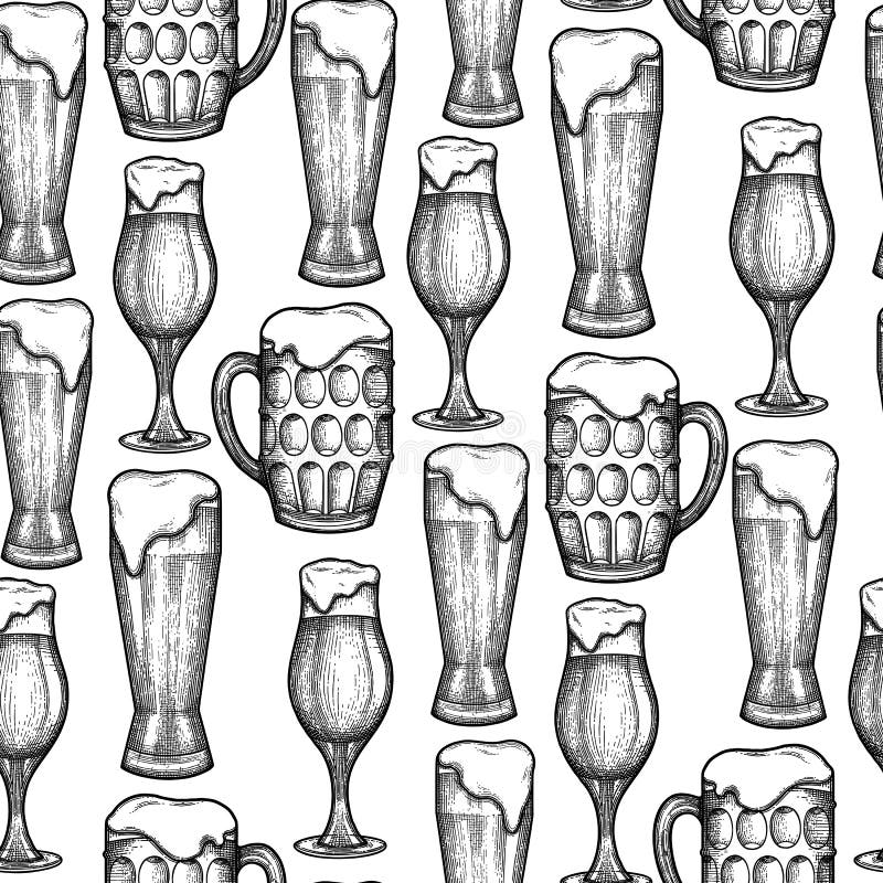 Graphic Glasses Of Beer Stock Vector Illustration Of Page 112972683