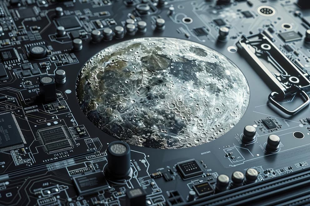 Graphic of Graphical Representation of AI Integration on a Lunarthemed ...