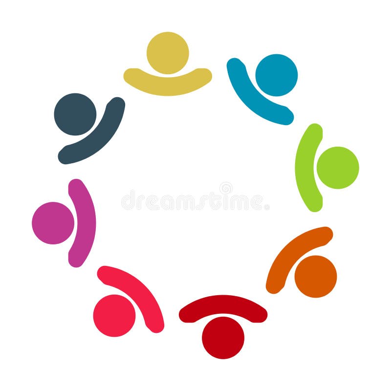 Vector Graphic Group Connection Logo.Eight People in the Circle.logo ...