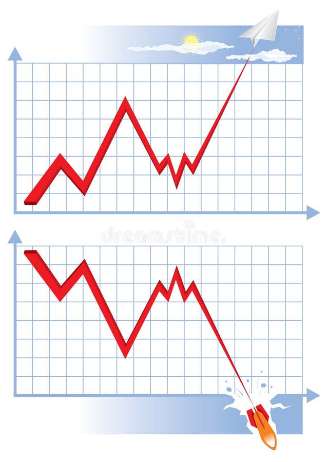Graphic Growth and Decline. Vector Illustration. Stock Illustration ...