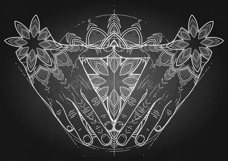 Graphic Hands in the Shape of Triangle Stock Vector - Illustration of ...