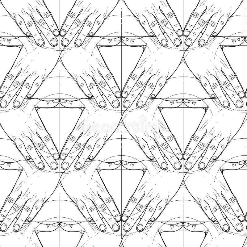 Graphic Hands in the Shape of Triangle Stock Vector - Illustration of ...