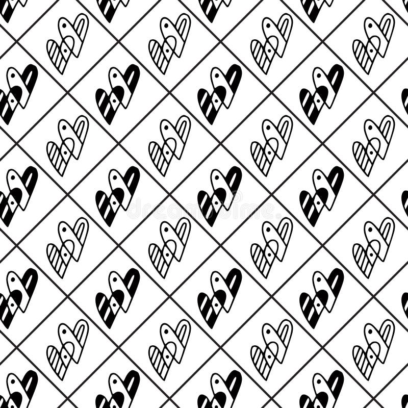 Graphic Hearts Pattern. Seamless Pattern Print for Textile Design Stock ...