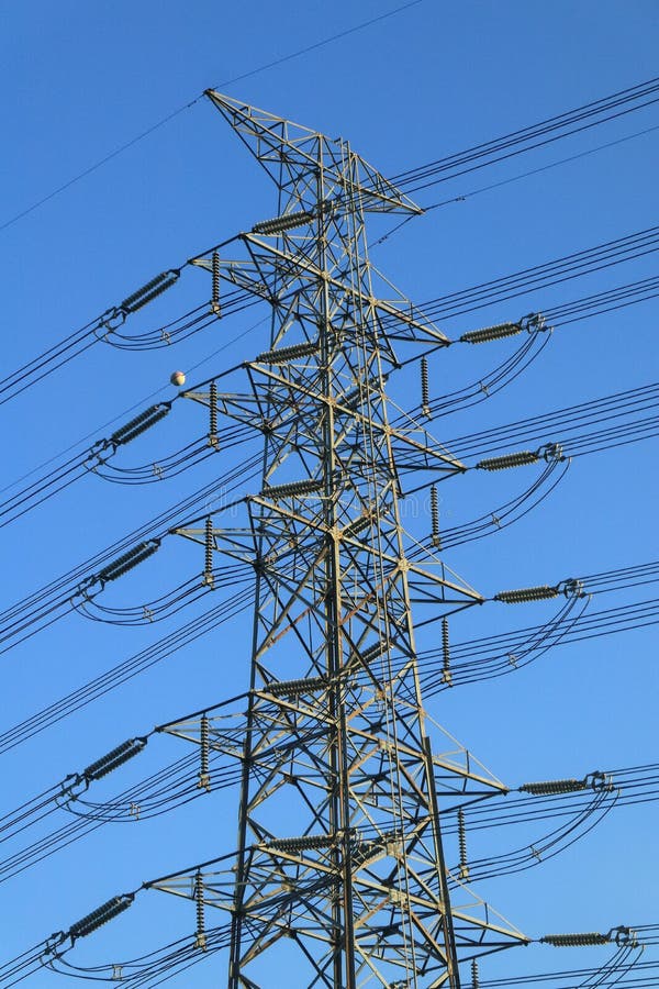 Graphic of Height Voltage of Electricity Post Structure with Blu Stock ...