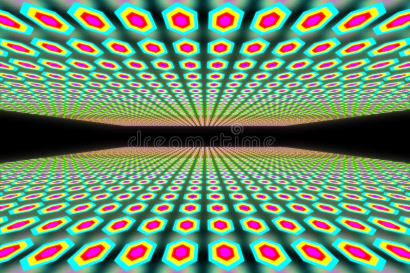 A Graphic of Hexagonal Shaped Objects with a Bright Neon Glow Inside a ...