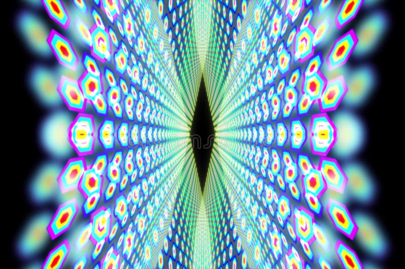 A Graphic of Hexagonal Shaped Objects with a Bright Neon Glow Inside a ...