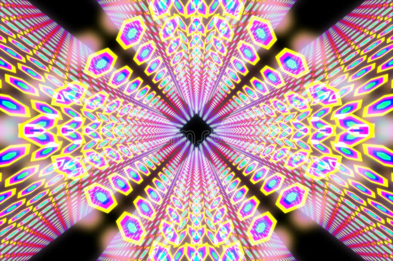 A Graphic of Hexagonal Shaped Objects with a Bright Neon Glow Inside a ...