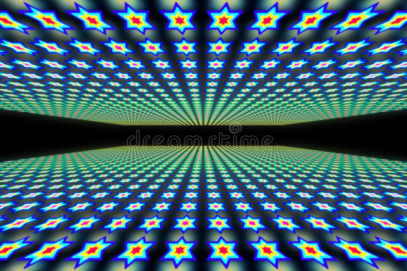 A Graphic of Hexagram Shaped Objects with a Bright Neon Glow Inside a ...