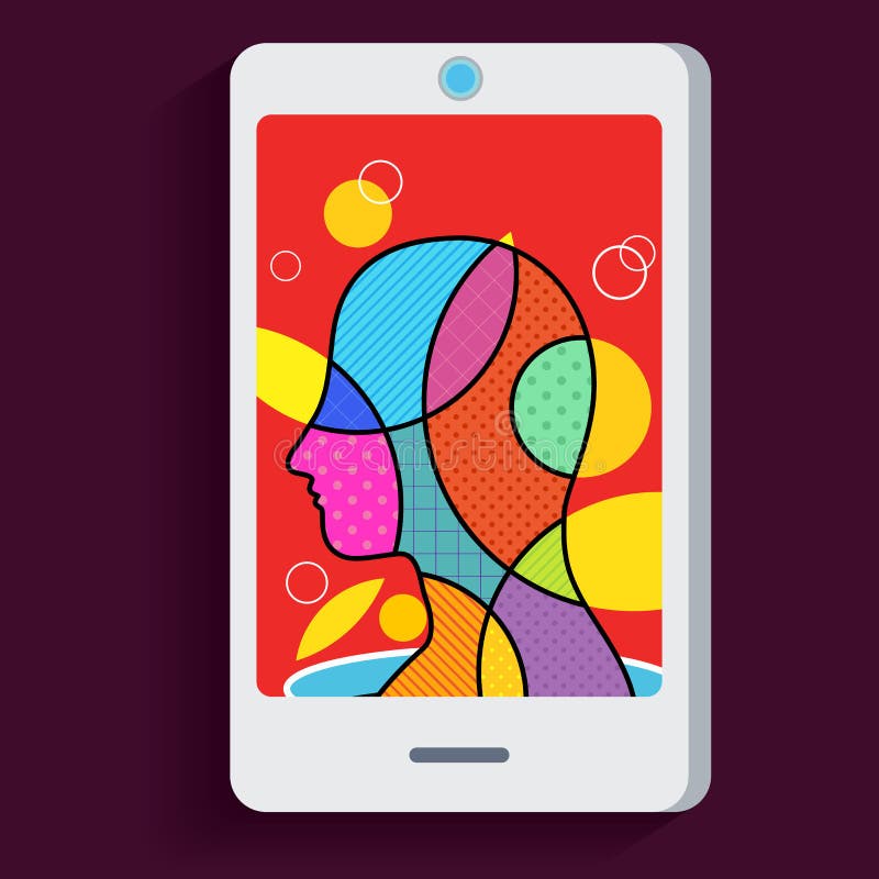 Graphic Human Head in Pop Art Style Stock Vector - Illustration of sign ...