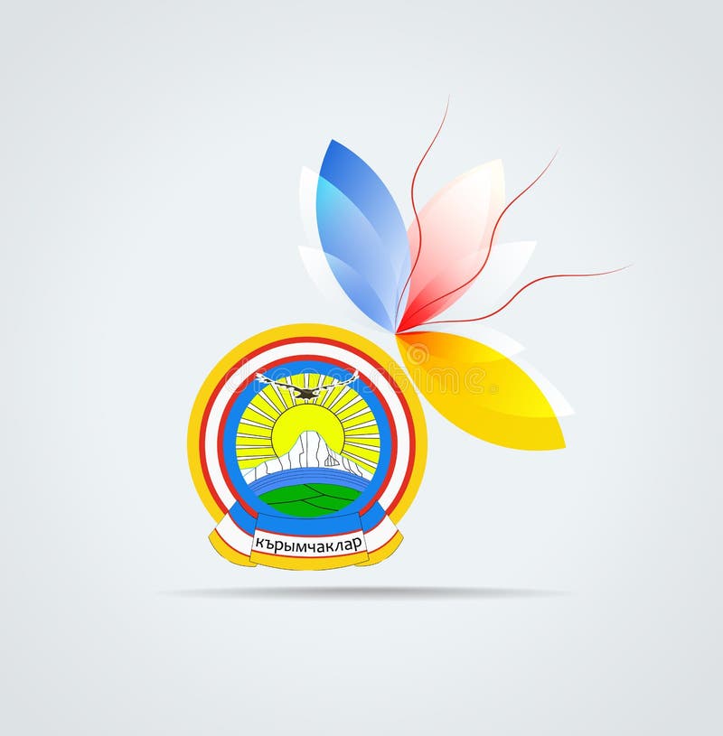 Graphic Icon with the Coat of Arms and Flag of Krymchaks Stock Vector ...