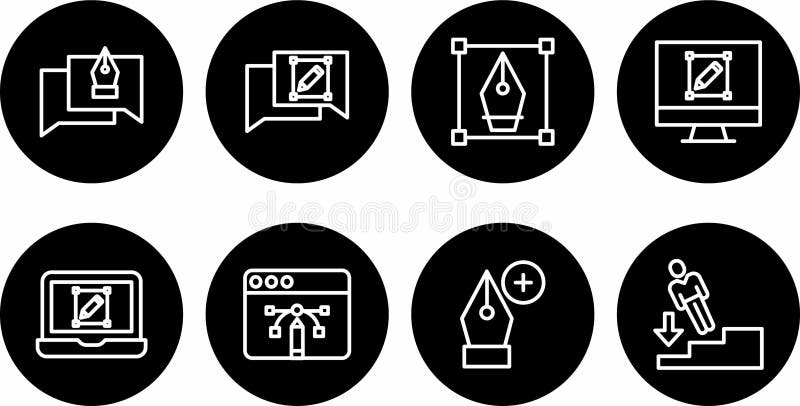 Graphic Icon Set Collection Stock Vector - Illustration of monitor ...