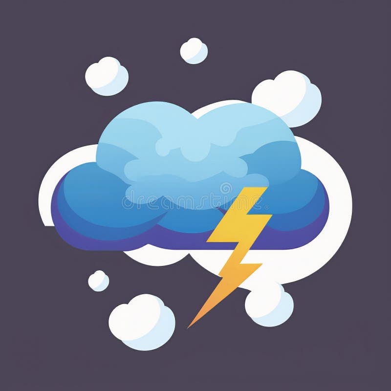 Graphic Icon of a Thundercloud Stock Illustration - Illustration of ...