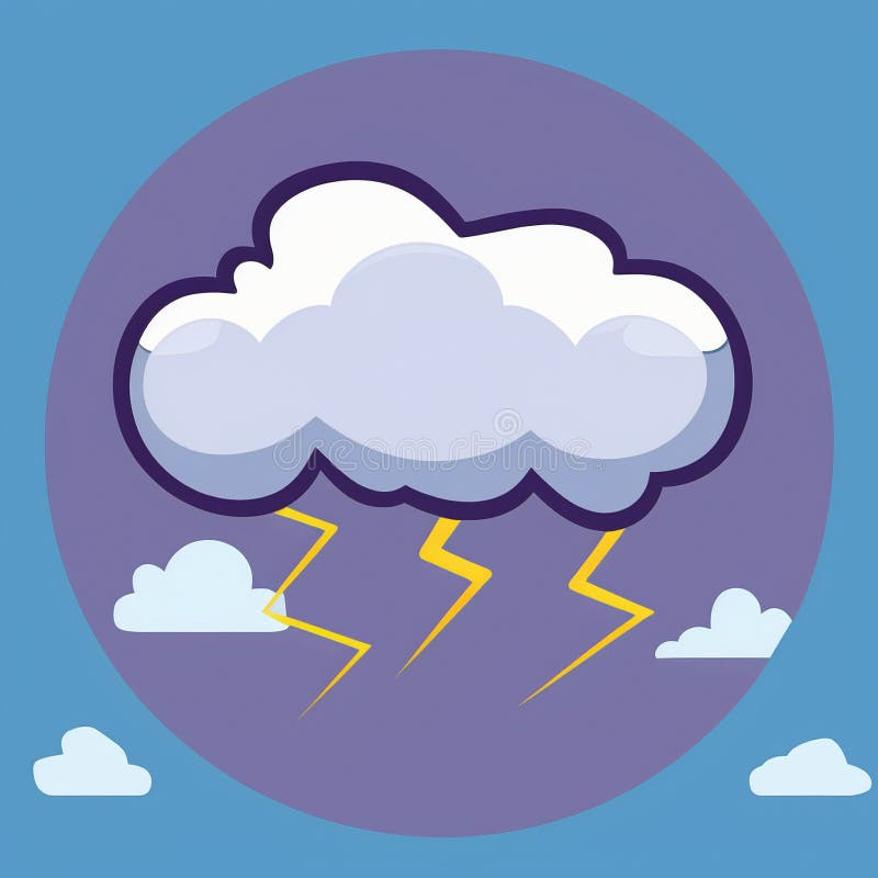 Graphic Icon of a Thundercloud Stock Illustration - Illustration of ...
