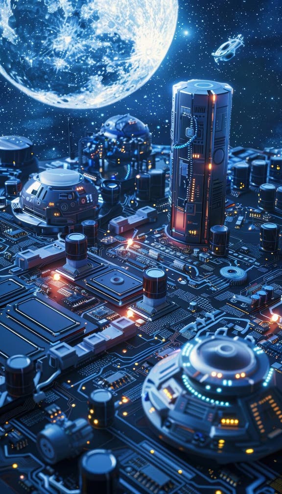 Graphic of Iconic Representation of AIpowered Technology on the Moon ...