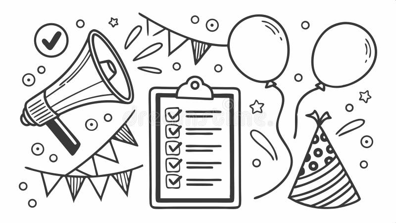 Graphic Icons for Celebration, Event Planning, or Party. Vector Design ...