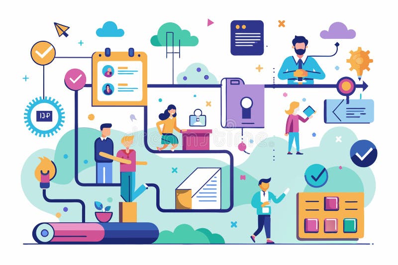 The Graphic Illustrates the Customized Steps of a Project Workflow with ...