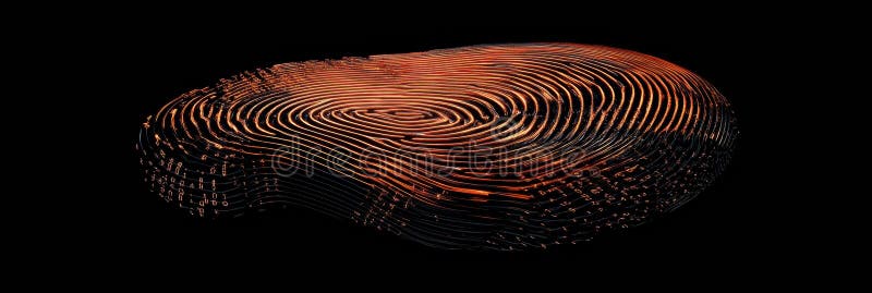 Digital Fingerprint Graphic Showcasing Intricate Patterns with Ample ...