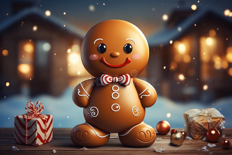 Graphic Illustration of Brown Gingerbread Man. Stock Photo - Image of ...