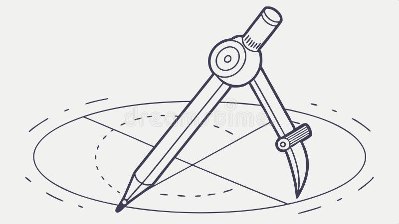 Graphic Illustration of a Compass and Ruler Drawing a Geometric Pattern ...