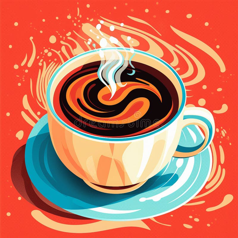 Graphic Illustration of a Cup of Invigorating Coffee Stock Illustration ...
