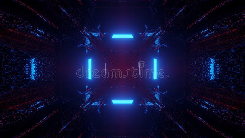 Graphic Illustration of 3D Rendered Futuristic Blue Patterns in the ...