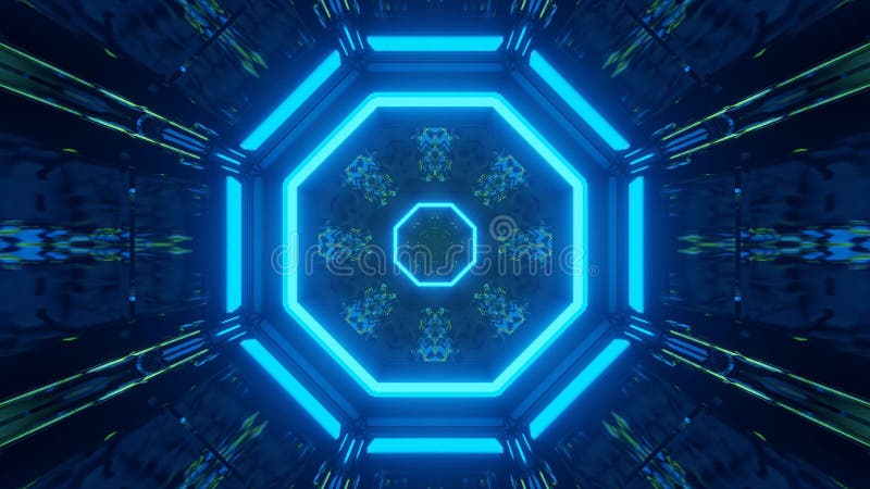 Graphic Illustration of 3D Rendered Futuristic Light Blue Patterns ...