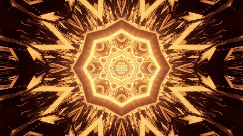 Graphic Illustration of 3D Rendered Futuristic Yellow Geometric Objects ...