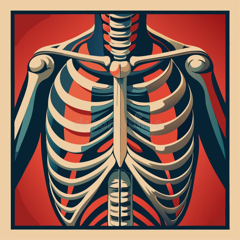 Detailed Representation of the Human Skeleton Showcasing Bones and Ribs ...
