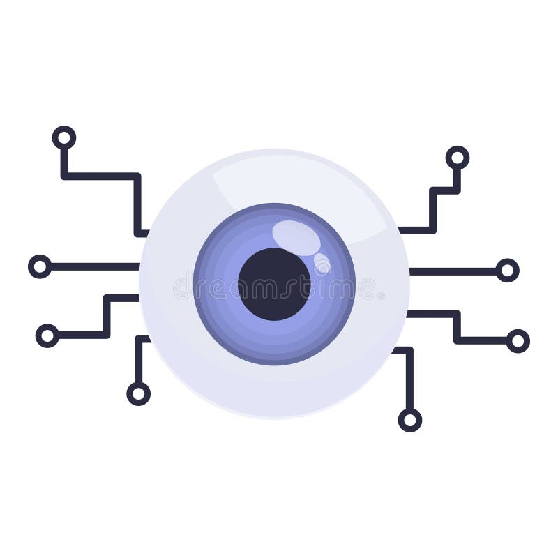 Graphic Illustration of an Eye with Circuit Board Elements Symbolizing ...