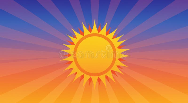 A Graphic Illustration Featuring a Stylized Sun with Sharp, Triangular ...