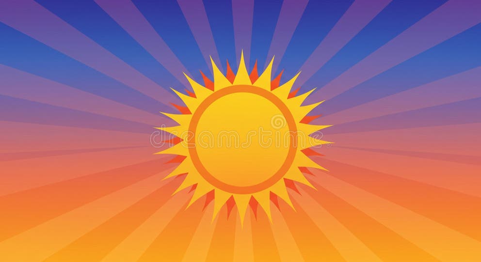 A Graphic Illustration Featuring a Stylized Sun with Sharp, Triangular ...