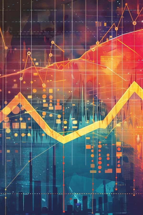 A Graphic Illustration of a Fluctuating Line Chart Showing Economic ...
