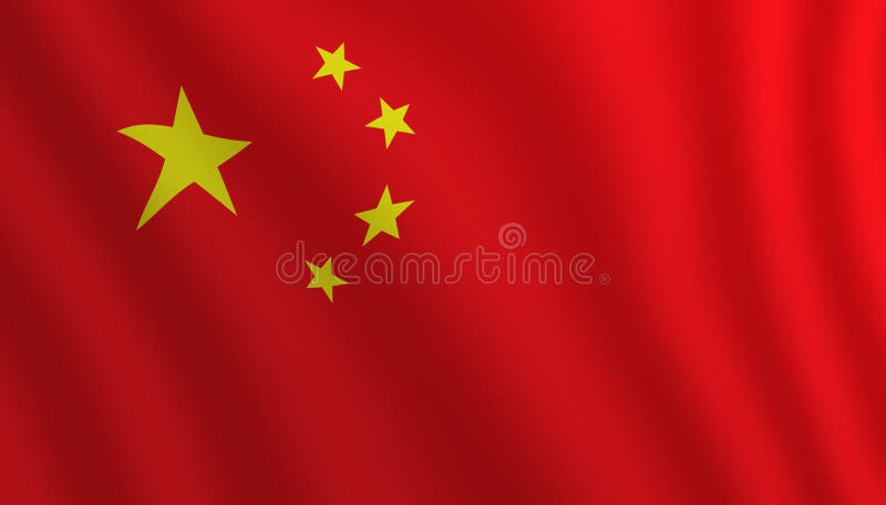 Illustration of a Flying Chinese Flag Stock Illustration - Illustration ...