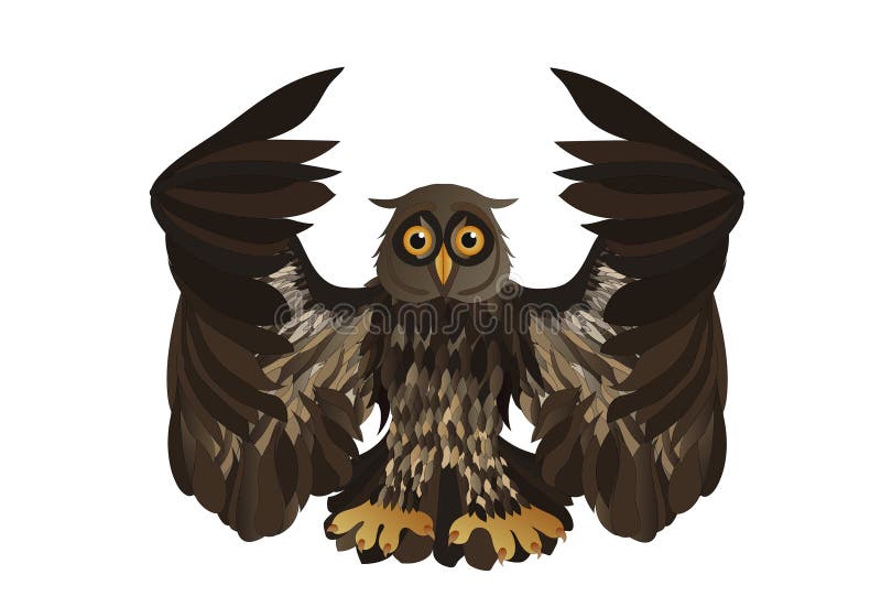 Graphic Illustration of Flying Owl. Vector Illustration Stock Vector ...