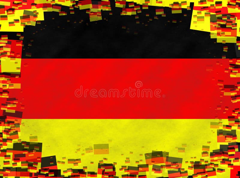 Illustration of German Flag with a Frame of Small Flags Stock ...