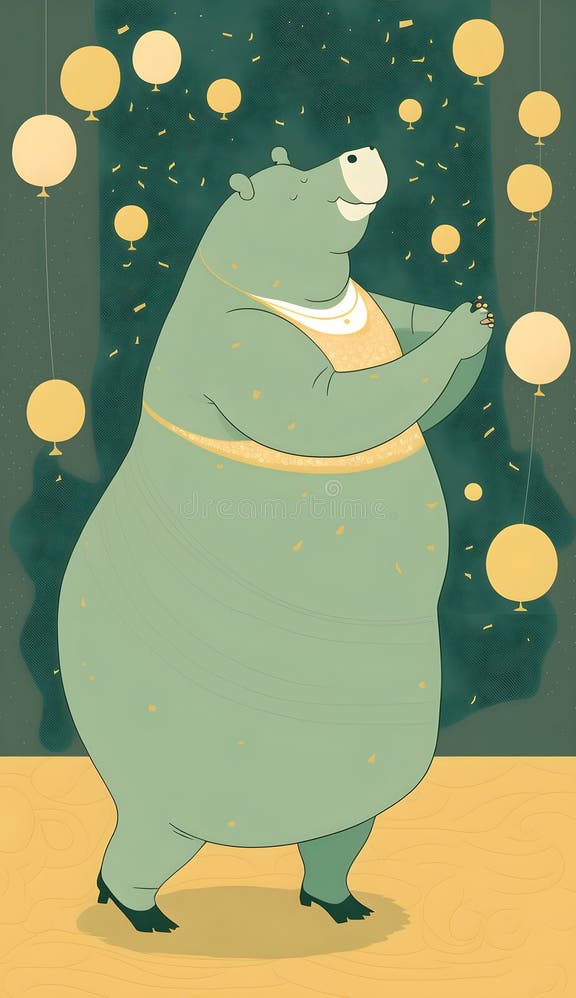 Graphic Illustration of Happy Hippo Stock Illustration - Illustration ...