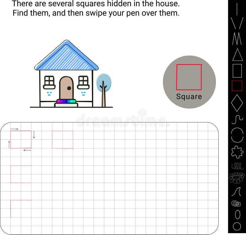Graphic Illustration. Learning To Write. Preparing for School House ...