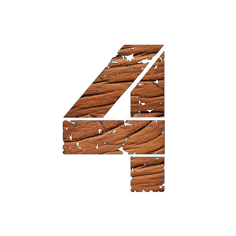 Rustic Wood Texture Graphic of Number Stock Illustration - Illustration ...