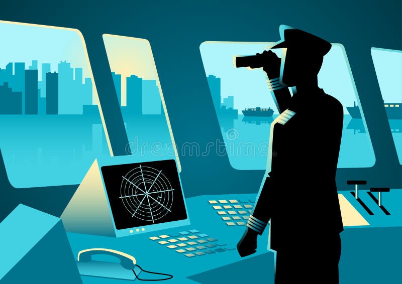 Graphic Illustration of a Ship Captain Stock Vector - Illustration of ...