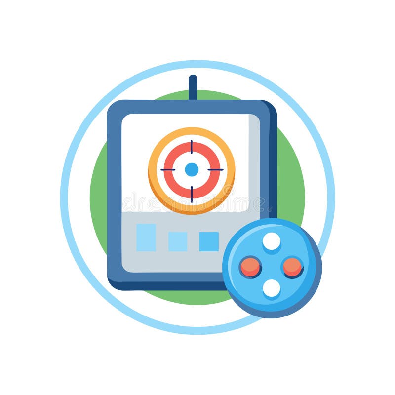 Tablet Circle Vector Icon Eps Stock Illustration - Illustration of ...