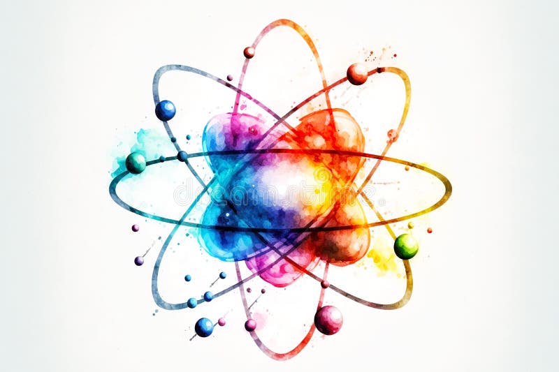 Graphic Image of Atom Orbit with Nucleus Isolated on White Background ...