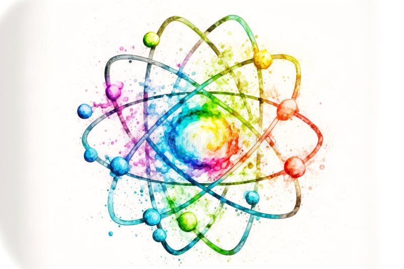 Graphic Image of Atom Orbit with Nucleus Isolated on White Background ...