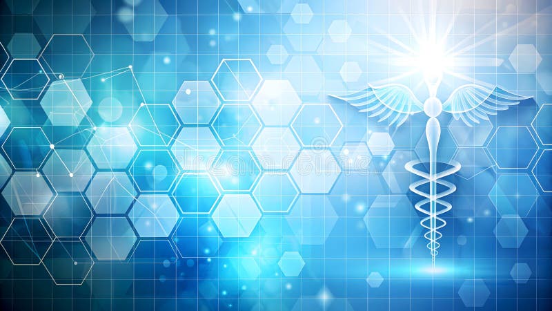 Graphic Image of the Caduceus Medical Symbol on a Background with ...
