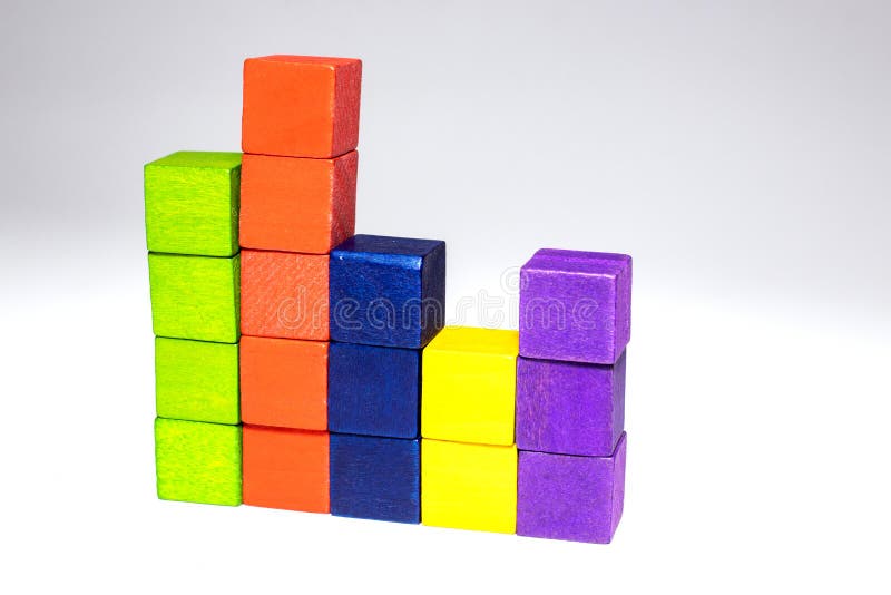 Graphic Image of Colored Cubes Isolated on White Background. Stock ...