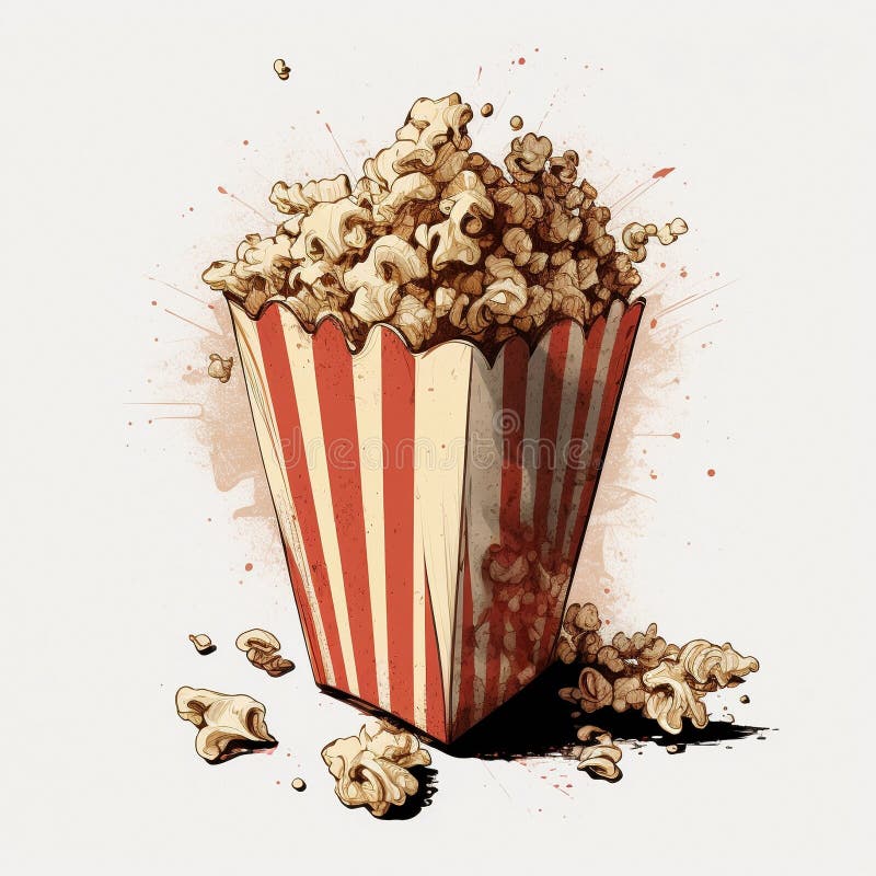 Graphic image of popcorn stock illustration. Illustration of dinner ...