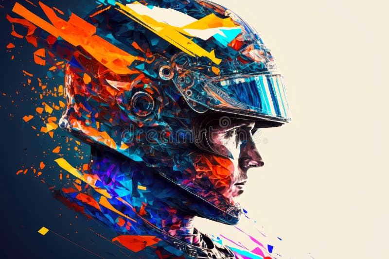Graphic Image of Race Car Driver in Formula One Racing Competitions ...