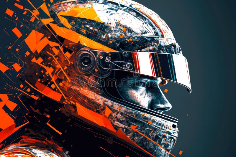 Graphic Image of Race Car Driver in Formula One Racing Competitions ...
